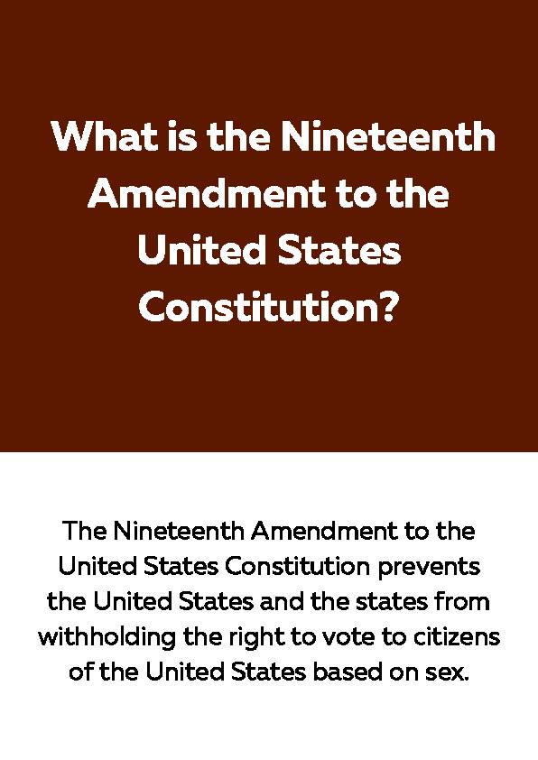19th Amendment Constitution