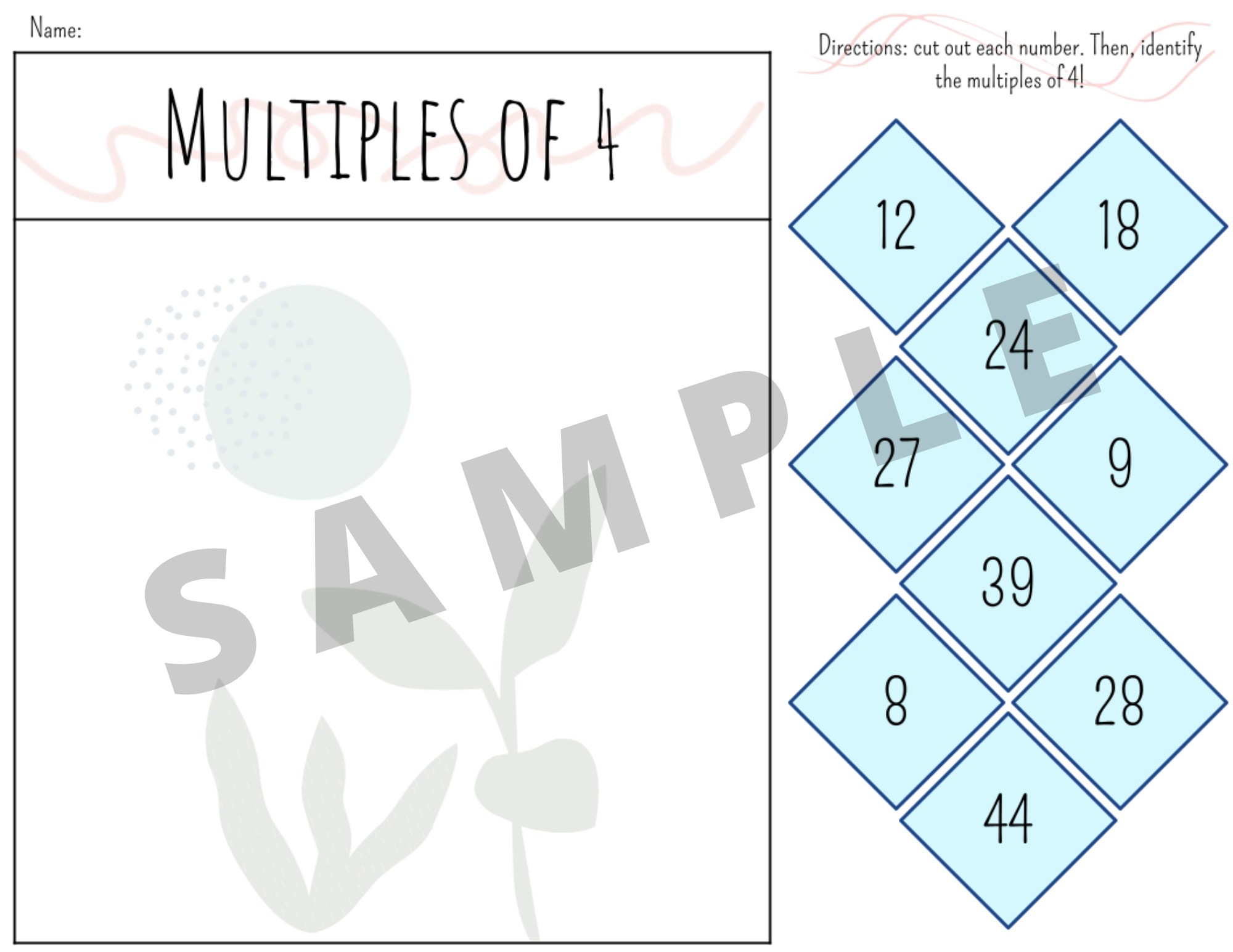 Prime and Composite Numbers, Factors, and Multiples Cut and Paste ...