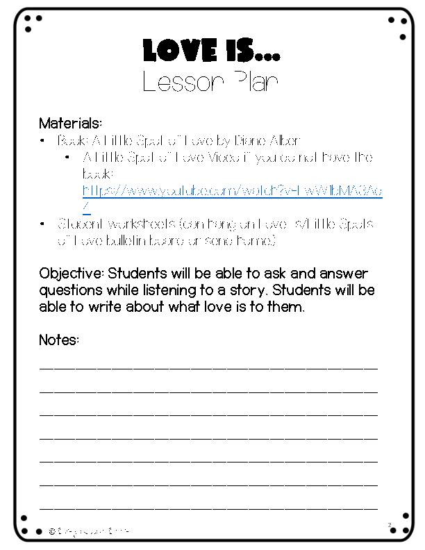 A Little Spot of Love Full Lesson Plan K-3 - Classful