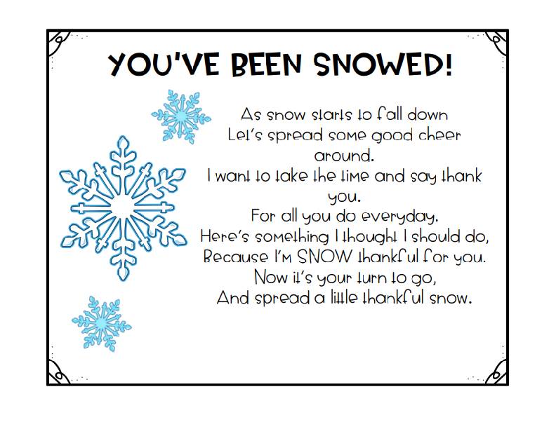 Winter Staff Morale Booster - You've Been Snowed - Classful