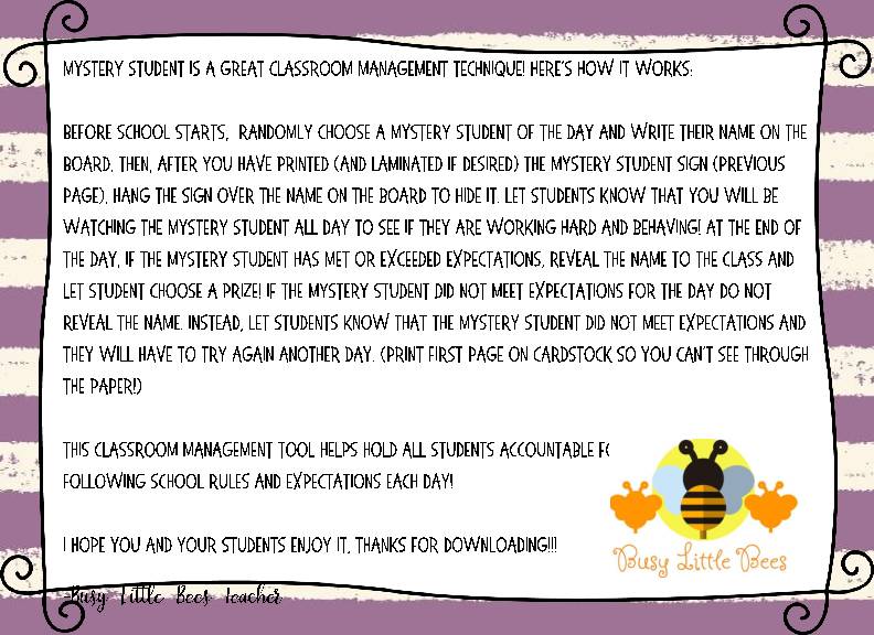 Mystery Student - Classroom Management - Classful