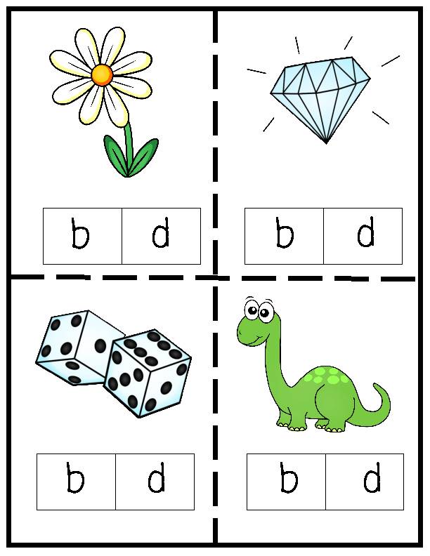 Letters B and D Clip Cards (b and d letter confusion) - Classful
