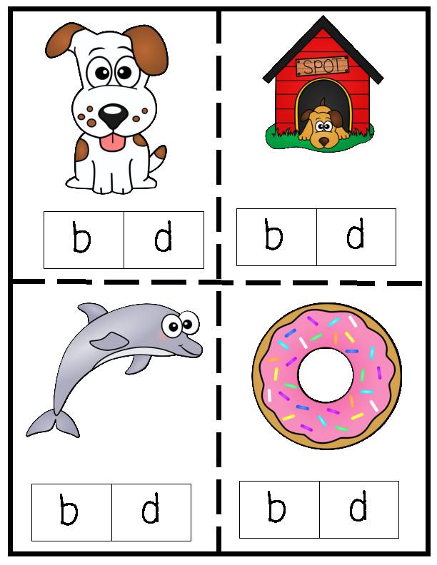 Letters B and D Clip Cards (b and d letter confusion) - Classful