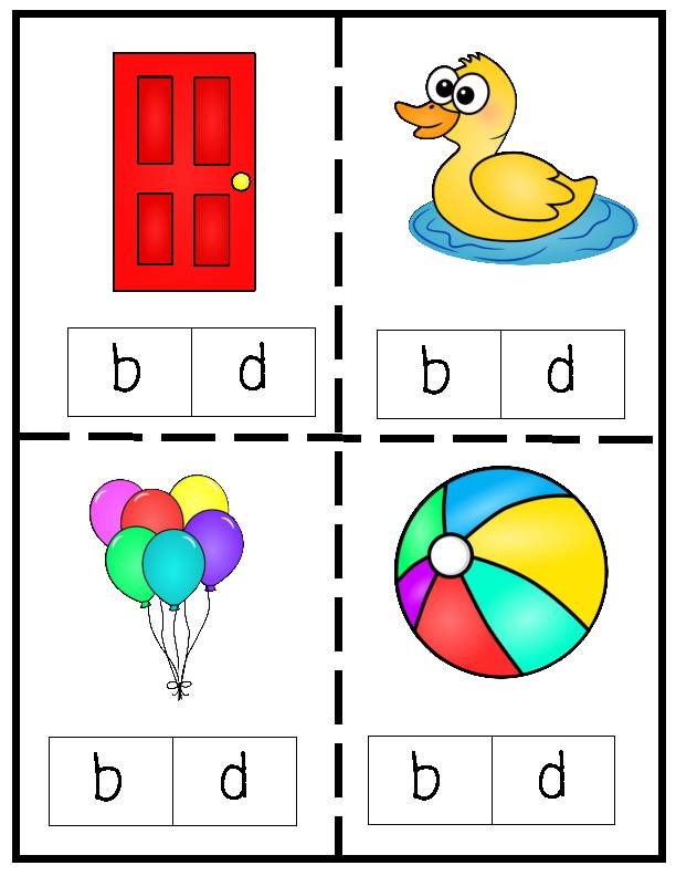 Letters B and D Clip Cards (b and d letter confusion) - Classful