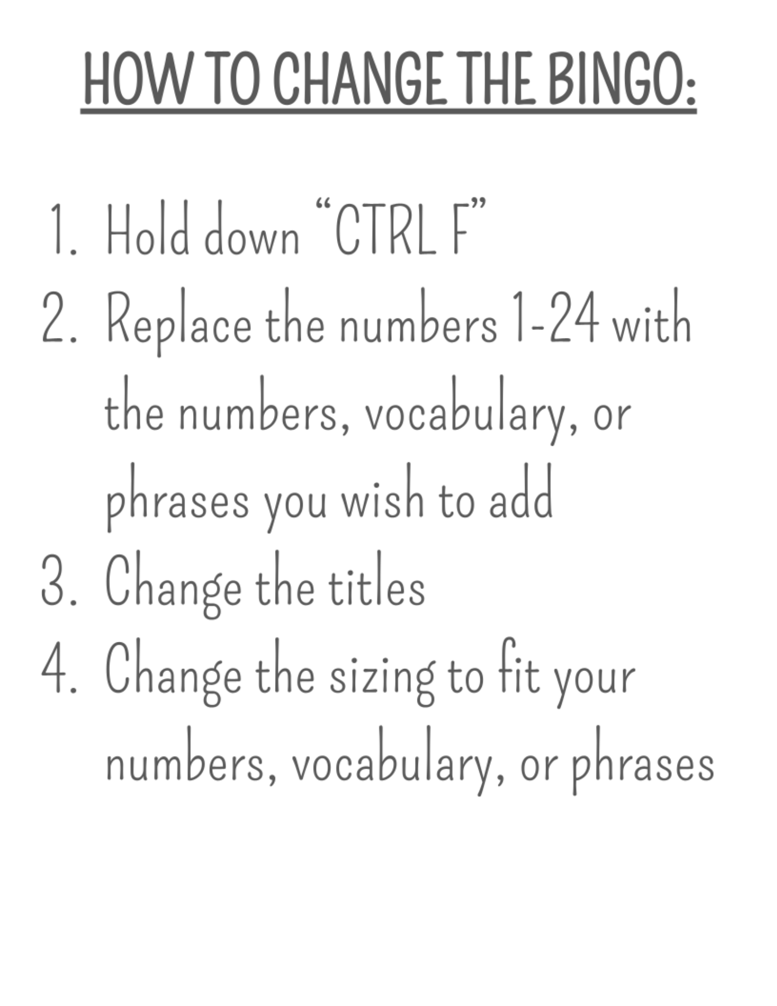 [EDITABLE] Bingo Game Template For K-12 Teachers and Students In The ...