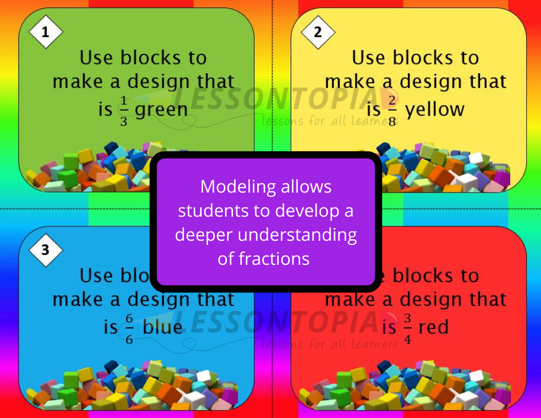 Fractions | Building Models | Task Cards - Classful