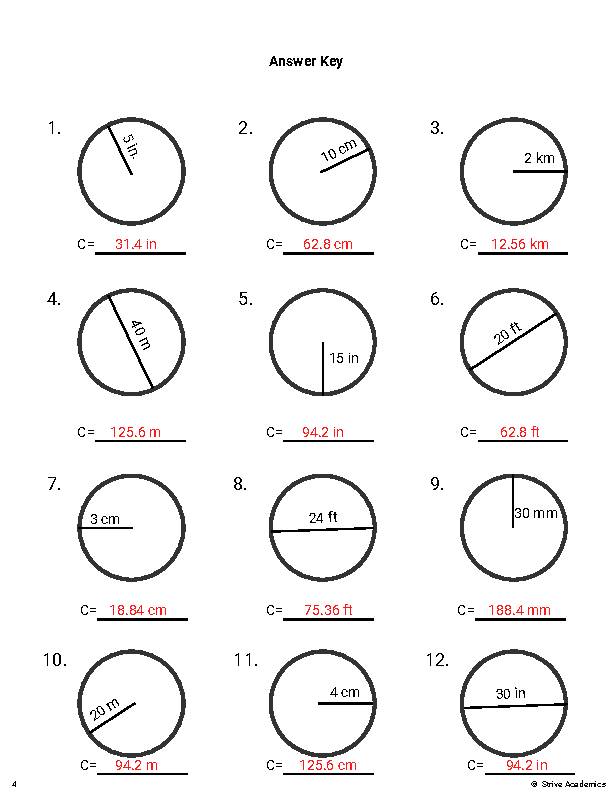Circumference Worksheet How To Find The Circumference Of A Circle In 3