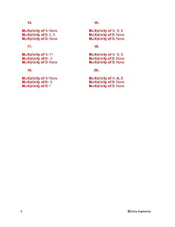 Finding Multiplicity and Solutions Using Factors of Polynomials ...