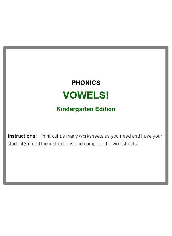 Vowels & Vowel Blends - 50 Printable Worksheets - Phonics ...
