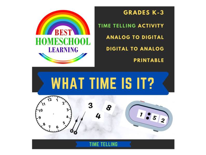 Time Telling - Printable Activity - Analog & Digital - Grades K-3 ...