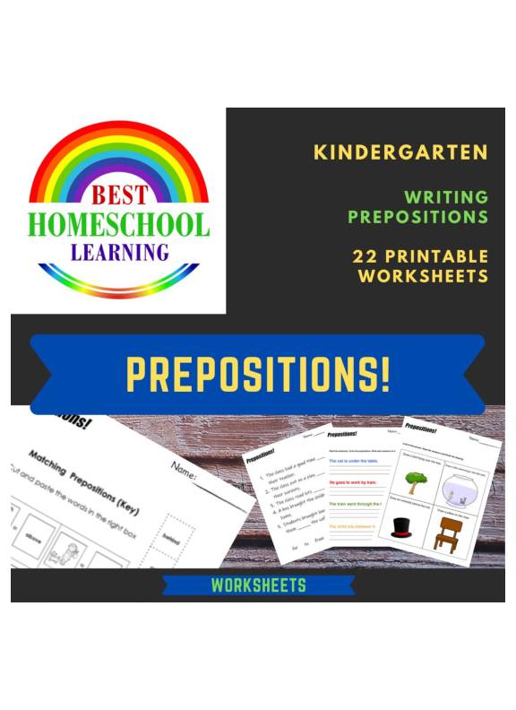 Prepositions - 22 Printable Worksheets - Writing - Grades K-1 - Classful