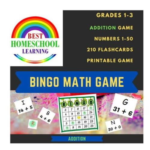 Bingo - Addition - Printable Math Game - 210 Flashcards - Grades 1-3 ...