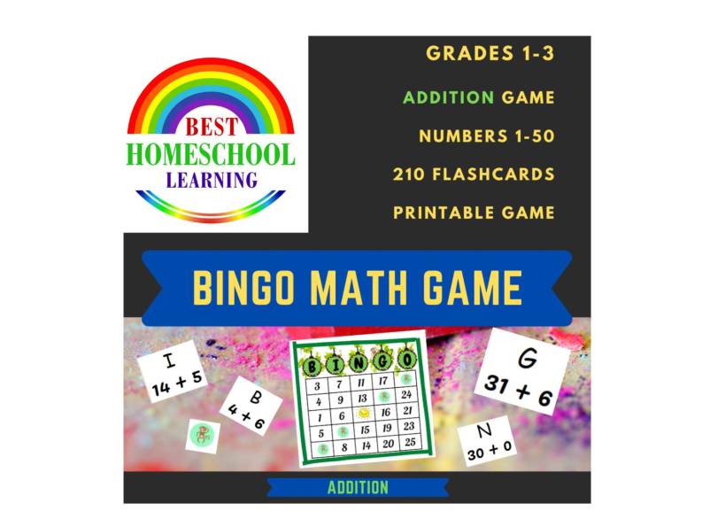 Bingo - Addition - Printable Math Game - 210 Flashcards - Grades 1-3 ...