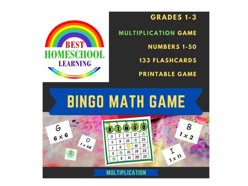 Bingo - Multiplication - Printable Math Game - 133 Flashcards - Grades ...
