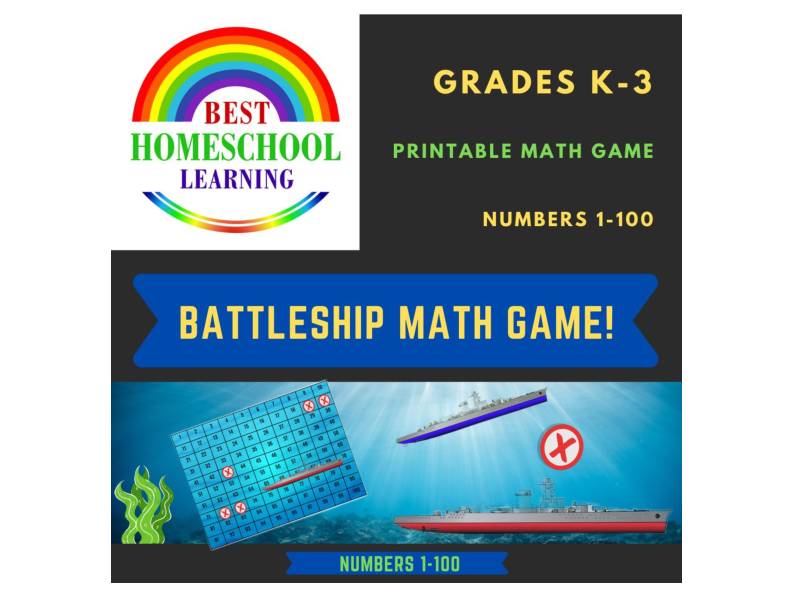 Battleship! Printable Math Game - Numbers 1-100 - Grades K-3 - Classful