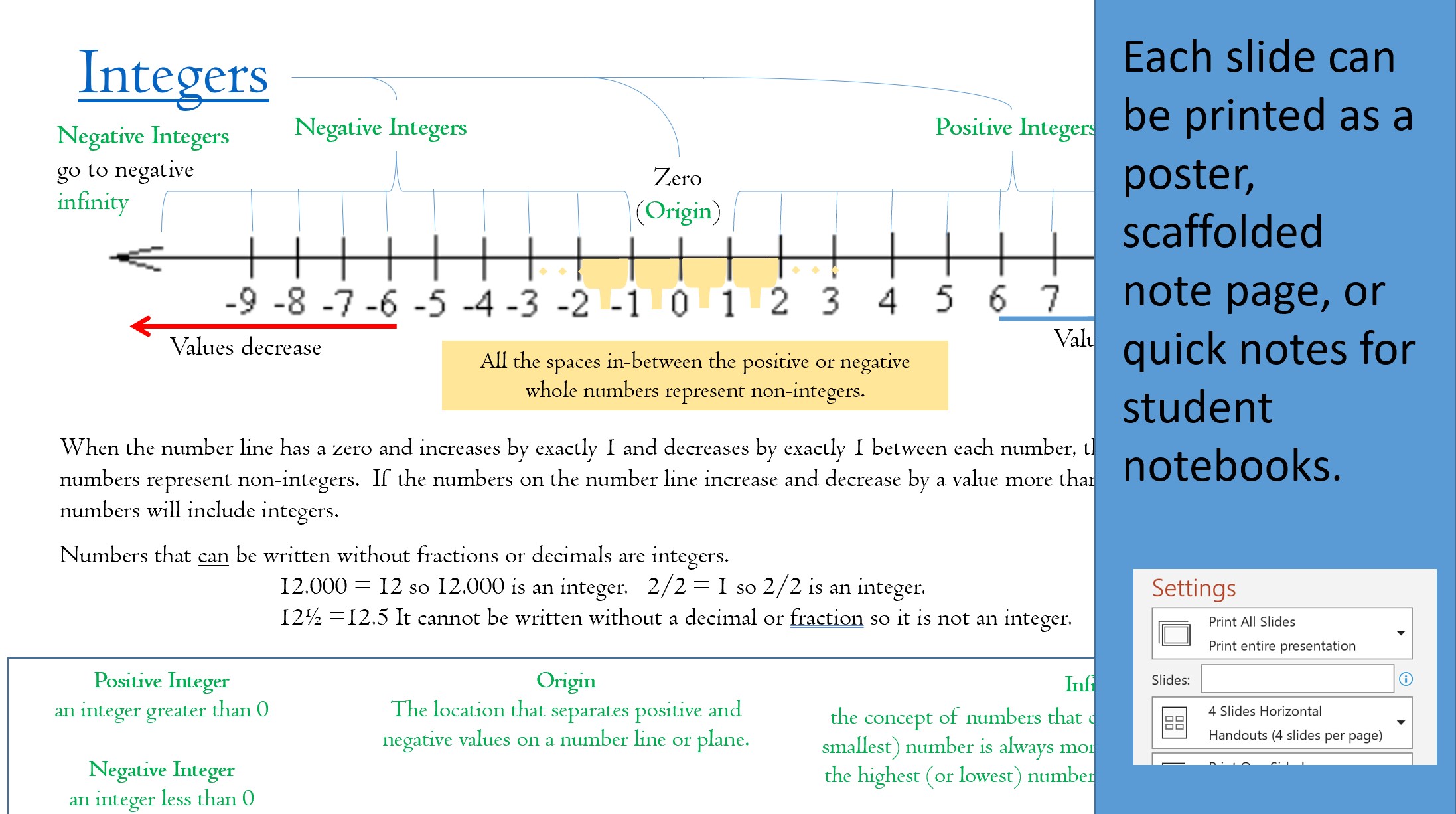 Integers 6th &7th grades definitions through exponents- introduce or ...