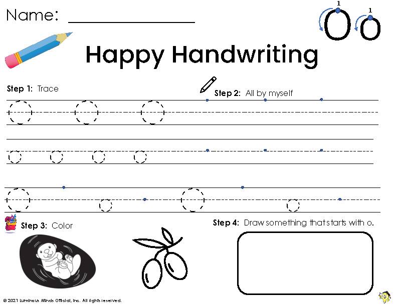 Handwriting Letter O Worksheet - Classful