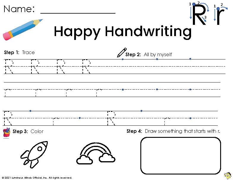 Handwriting Letter R Worksheet - Classful