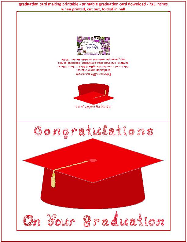 Congratulations On Your Graduation Fabric Font Red Cap Gold Tassel Card ...