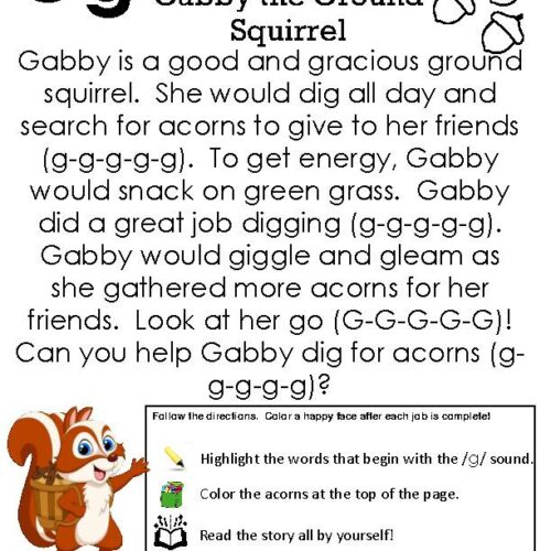 Reading Practice- Letter G - Classful