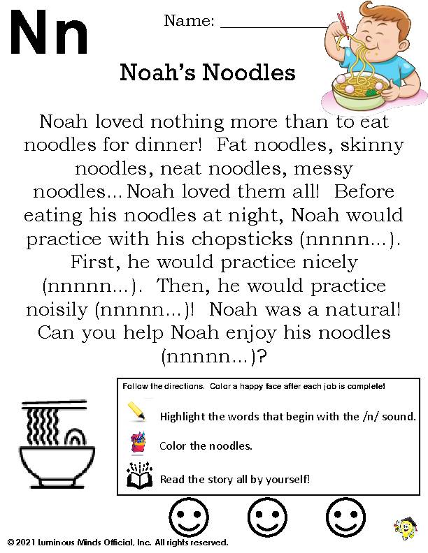 Reading Practice- Letter N - Classful