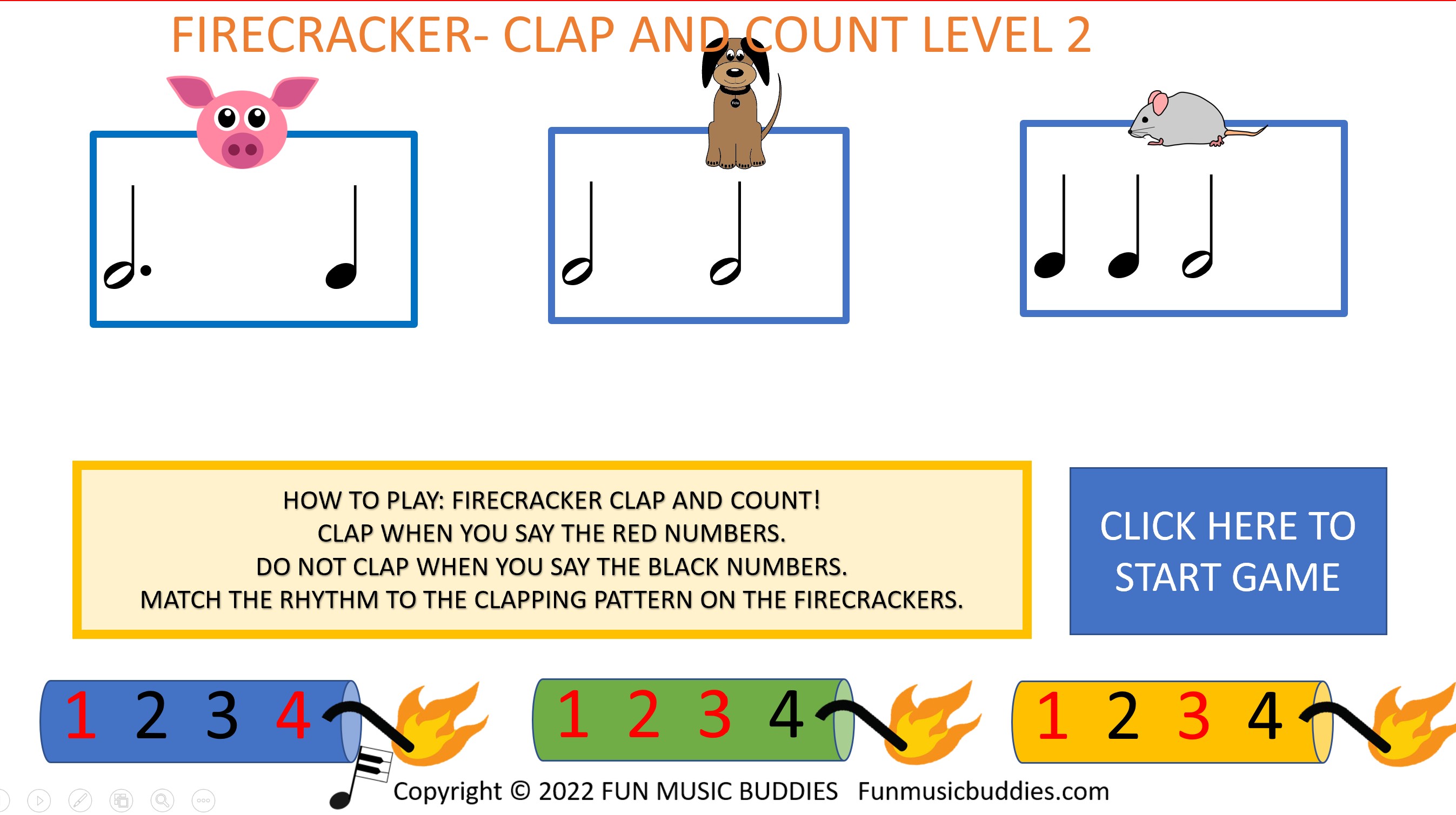 Firecracker Clap and Count-Interactive Music Theory Digital Game - Classful