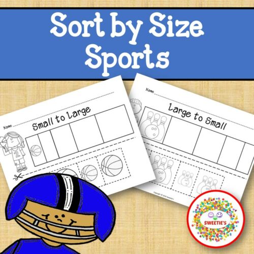 Sort by Size Activity Sheets - Color, Cut, and Paste - Sports Balls ...