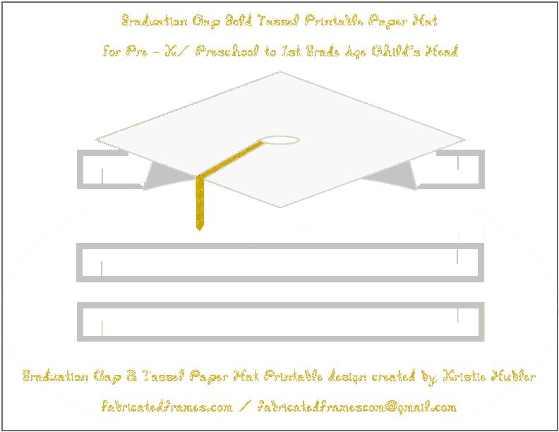 Graduation White Cap Gold Tassel Paper Hat for Preschool to 1st Grade ...