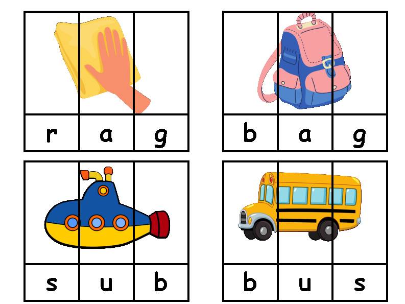 CVC Puzzles! 56 Puzzles - Printable Reading & Spelling Game K-3 - Classful
