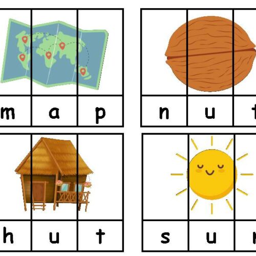 CVC Puzzles! 56 Puzzles - Printable Reading & Spelling Game K-3 - Classful