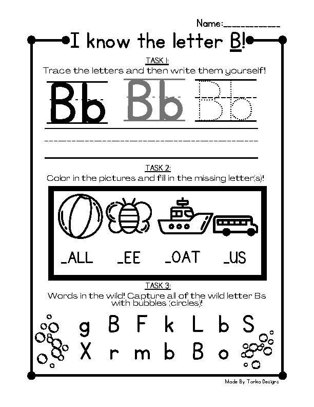 Letter Worksheets Plus Free Letter Matching Activity! Letters A-E ...