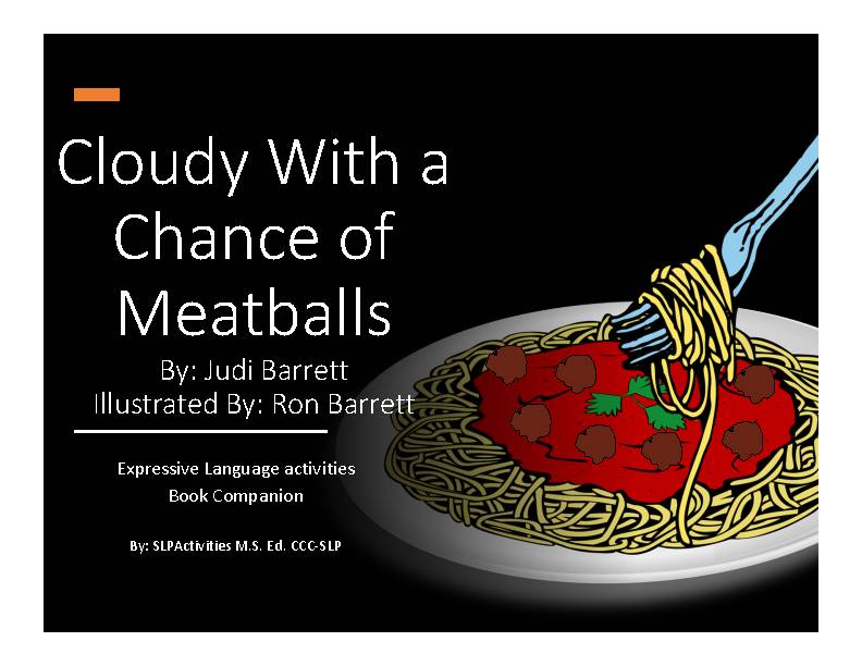 Cloudy with a Chance of Meatballs- Book Companion, Expressive Language ...
