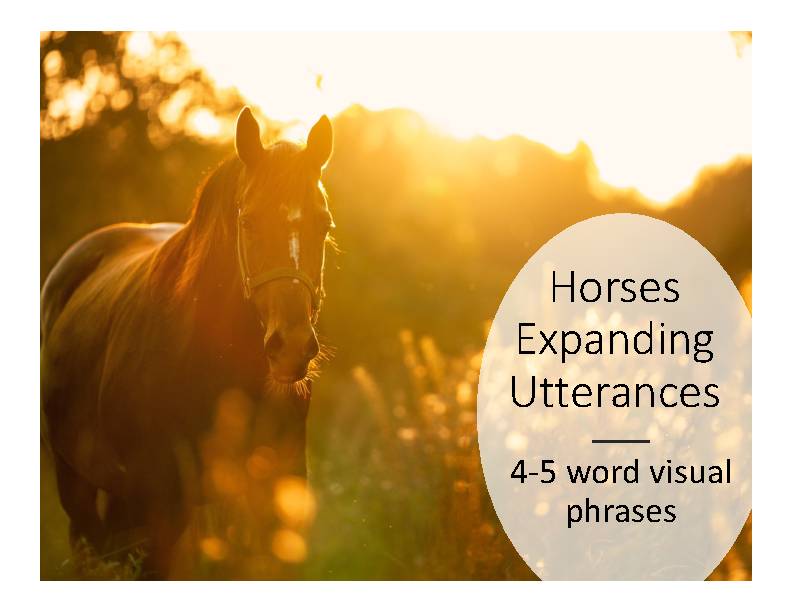 Expanding Utterances- Horses Themed- Expressive Language Speech Therapy ...