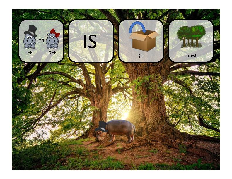 Pronouns HE/SHE -- Hippo Themed -- Sentence Builder - Classful