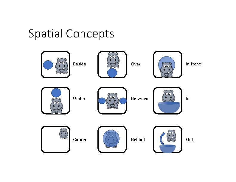 Spatial Concepts (Positional Words) -- Hippo Themed - Classful