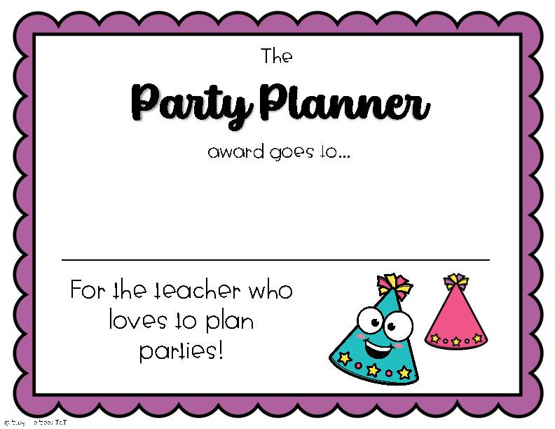 End of Year TEACHER Award Certificates - Classful