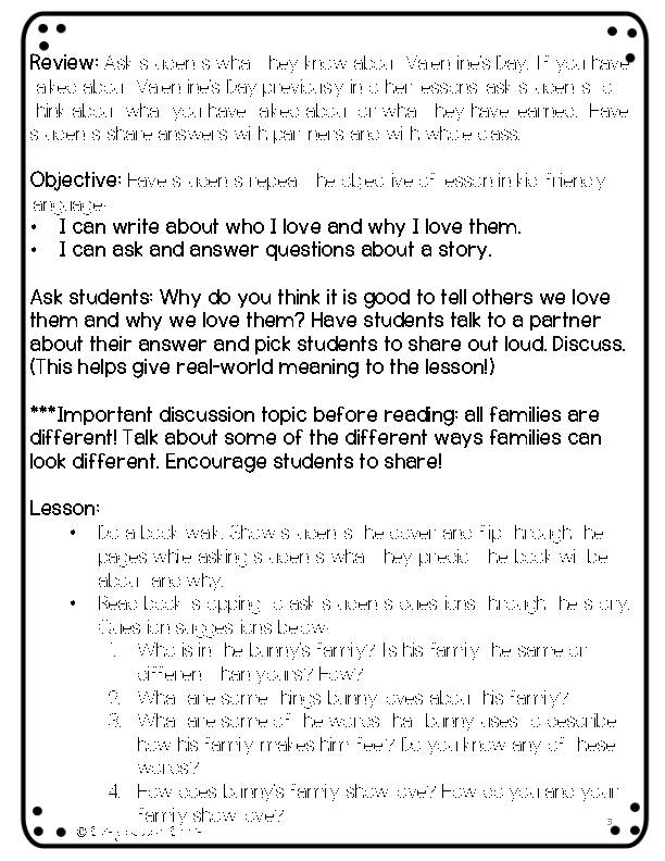 I Love My Family Valentine's Day Full Lesson Plan - Classful
