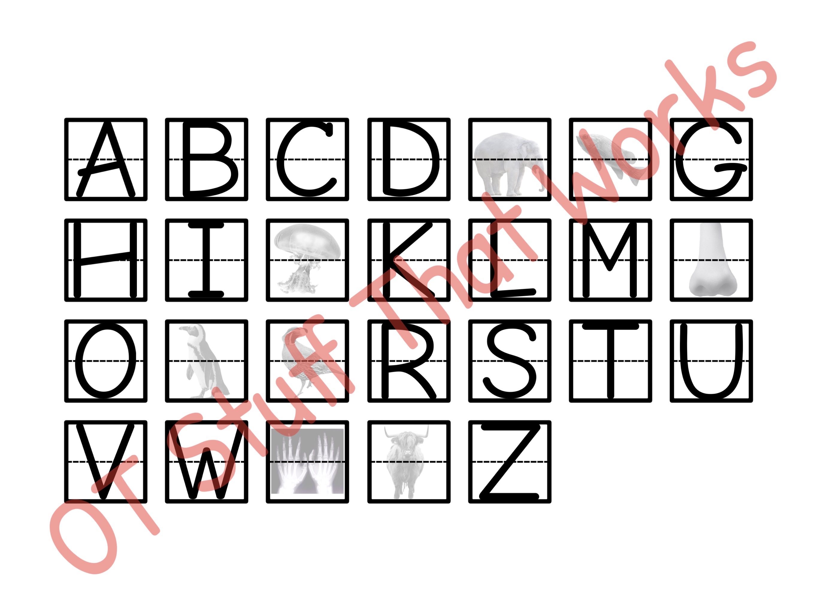 Picture Prompt Missing Alphabet Letters - Classful