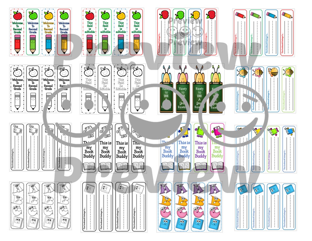 Back to School Bookmarks 2nd Grade - Classful