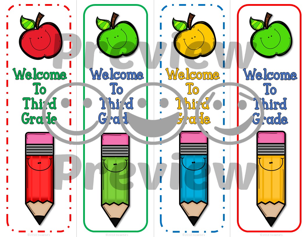 Back to School Bookmarks 3rd Grade - Classful