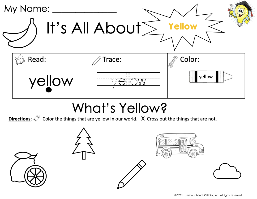 The Color Yellow Activity Pack | Introduce and Teach the Color Yellow ...