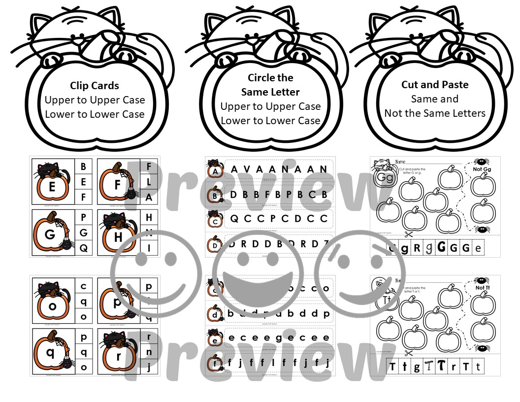 Alphabet Discrimination Activities - Pumpkin - Classful