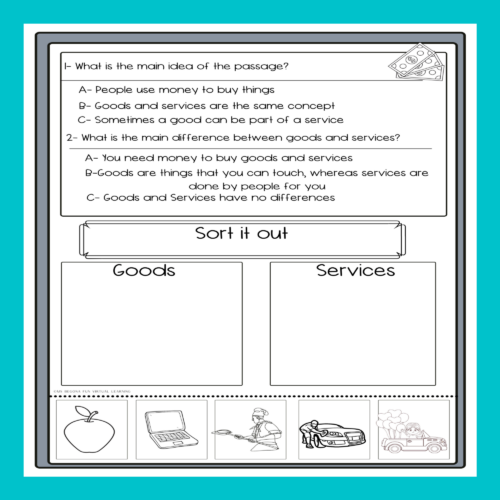 Goods And Services For First Grade