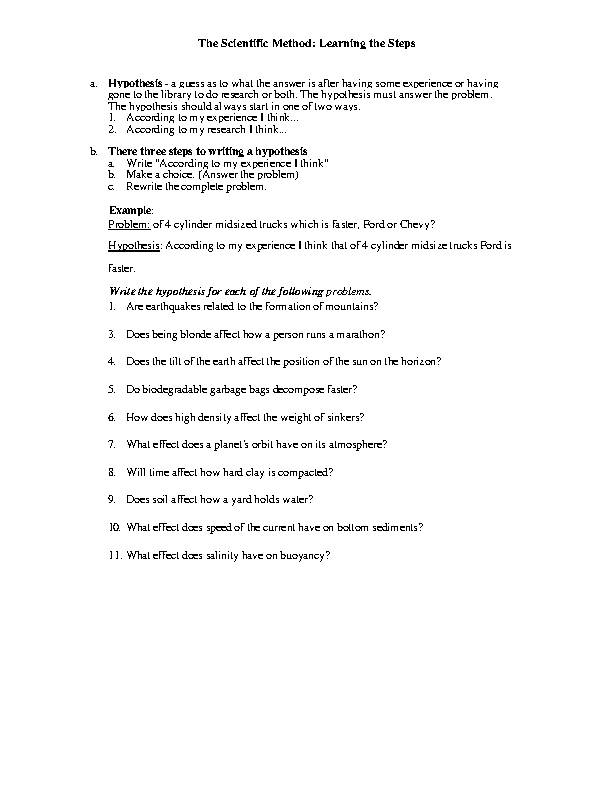 The Scientific Method- Learning the Steps - Classful