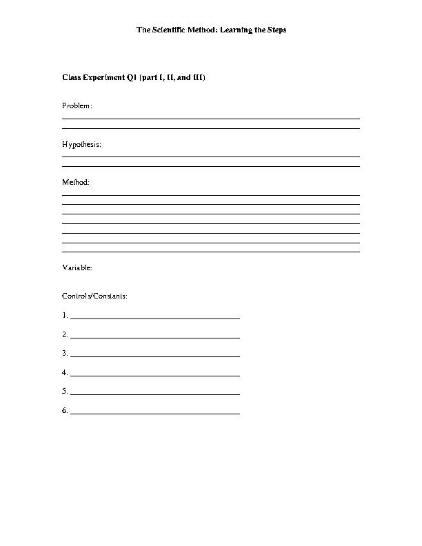 The Scientific Method- Learning the Steps - Classful