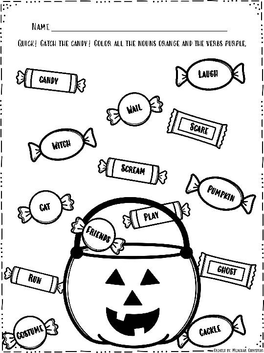 Halloween Parts of Speech Practice - Classful