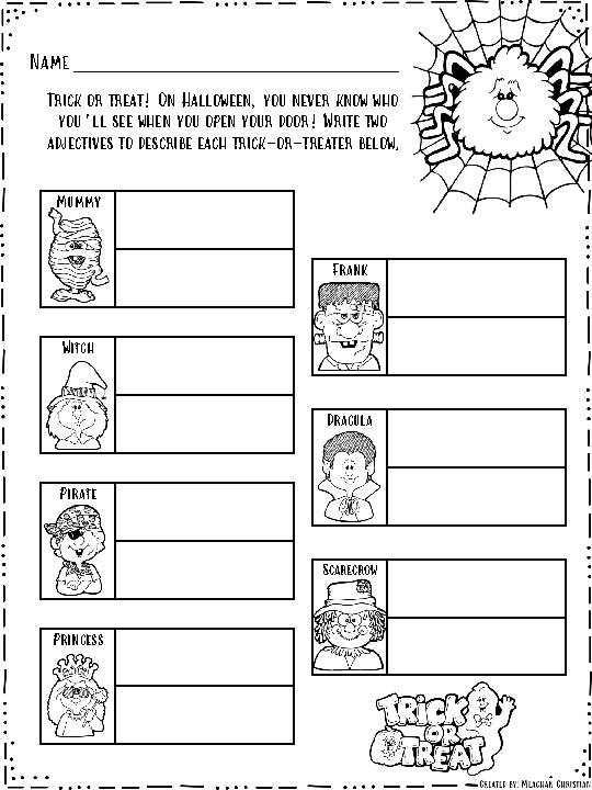 Halloween Parts of Speech Practice - Classful