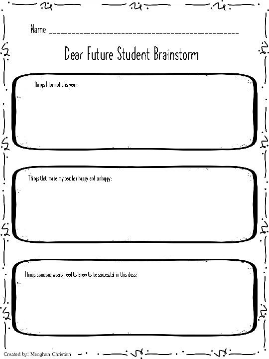 Dear Future Student, End of Year Writing - Classful