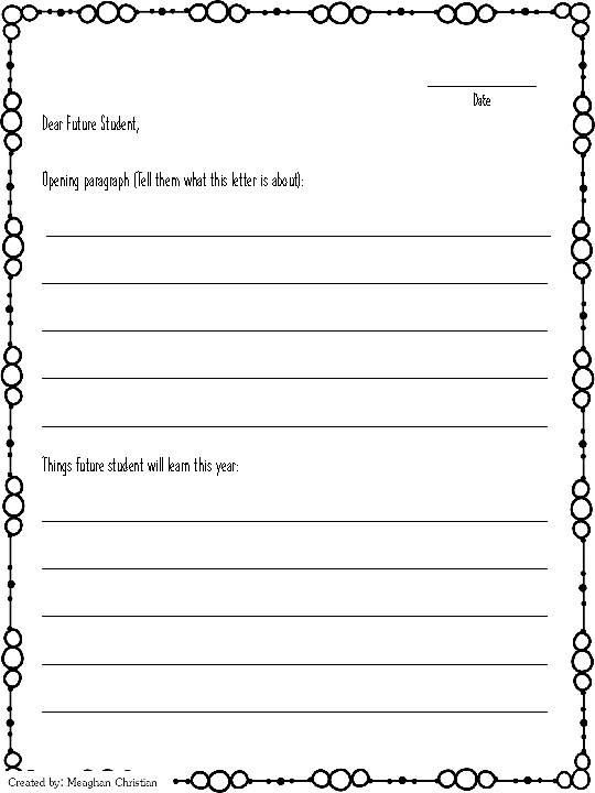 Dear Future Student, End of Year Writing - Classful