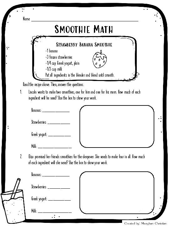 Adding Fractions with Smoothies - Classful